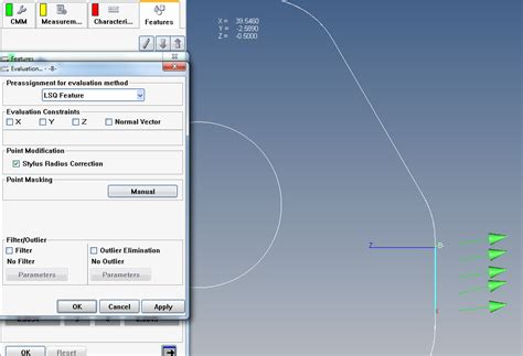 Probe Radius Compensation When Recalling From Curve General Zeiss