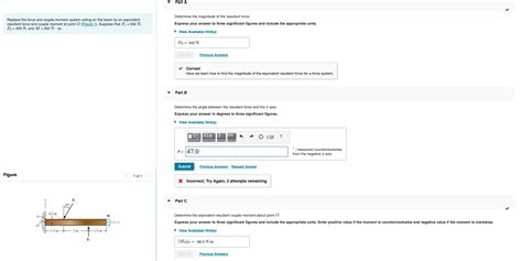 [solved] Replace The Force And Couple Moment System Acting