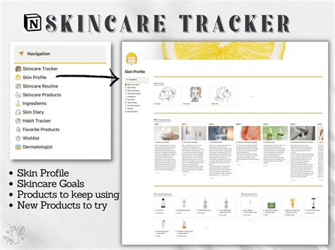 skincare tracker notion template skincare manager notion skincare