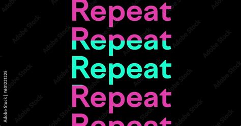 Vidéo Stock Pink And Blue Text Repeat Animated On Black Background Word Repeat Loop 4k