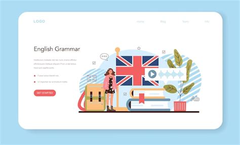 Premium Vector English Class Web Banner Or Landing Page Study