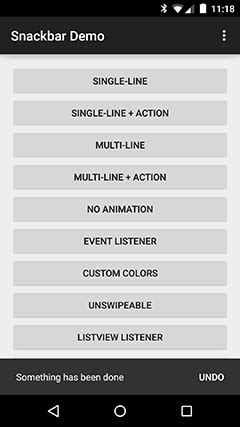 Android Library That Implements Snackbars From Google S Material Design