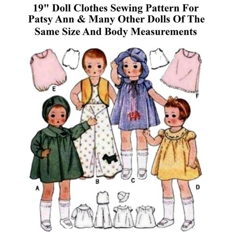 19 Patsy Ann Doll Clothes Vintage Sewing Pattern Please Look At All The Photos Etsy