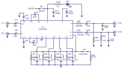 Stereo Preamplifier With Tone Control Electronic Circuits And
