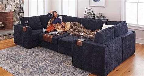 Lovesac 8 Seats 10 Sides Corded Velvet And Standard Foam Midnight Navy