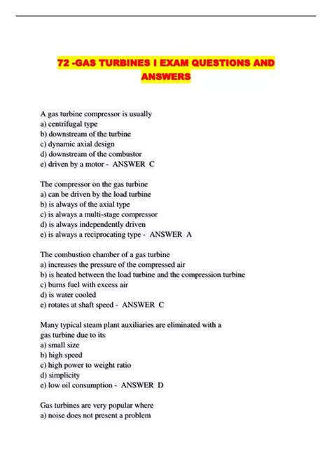 72 gas turbines i exam questions and answers 72 gas turbines stuvia us