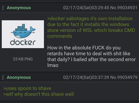 Anon Uses Docker Rgreentext