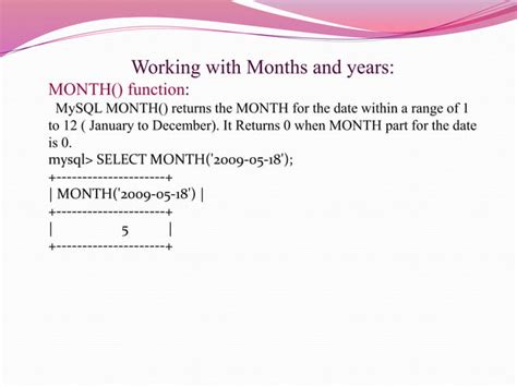 Date And Time Functions In Mysql PPT