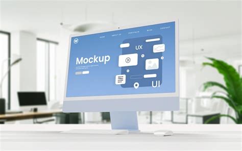 Computer Display Ui Design Layout Mockup Premium Ai Generated Psd