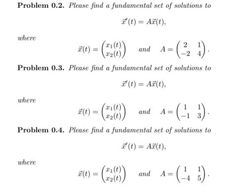 solved problem 0 2 please find a fundamental set of