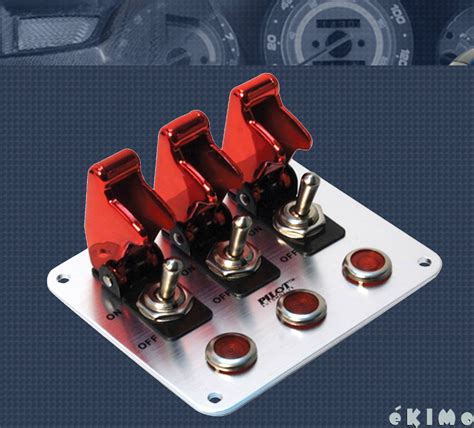 Pilot 3 Row Red Anodized Safety Cover Aircraft Toggle Switch Red Indicator Light EBay