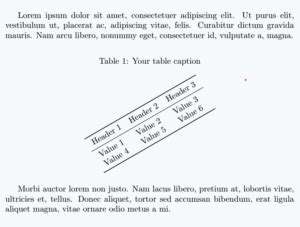 How To Rotate Table With Caption In LaTeX