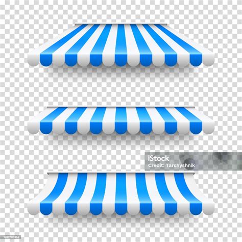 선쉐이드를 쇼핑하세요 사실적인 줄무늬 카페 차양 야외 시장 텐트 지붕 캐노피 여름 거리 상점 벡터 일러스트레이션 0명에 대한 스톡 벡터 아트 및 기타 이미지 Istock