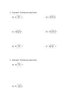 Trig Formulas Test By Sarah Dragoon TPT