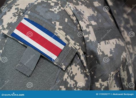 Costa Rica Army Uniform Patch Flag On Soldiers Arm Military Concept