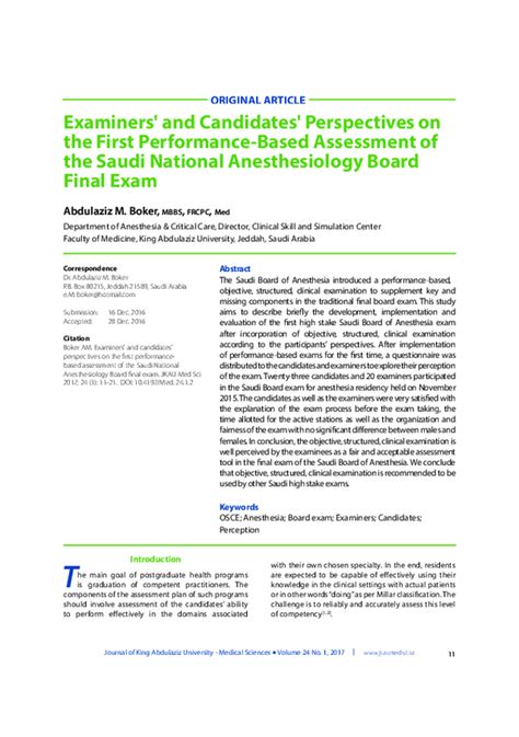 Pdf Examiners And Candidates Perspectives On The First Performance