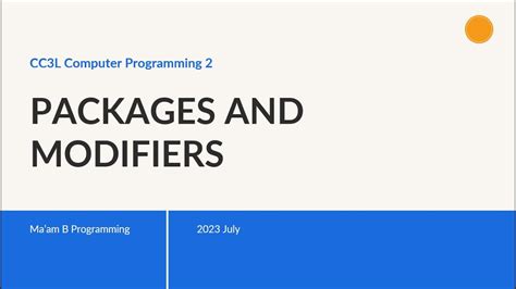 Package And Modifiers Youtube