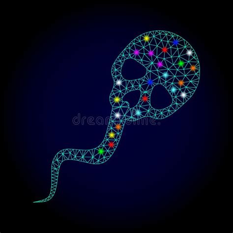 Vector 2d Mesh Dead Sperm With Glare Spots For New Year Stock Vector Illustration Of