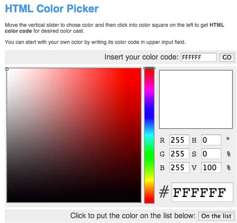 free html color code picker