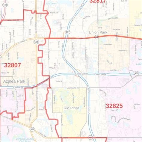 Orange County Florida Map With Zip Codes Orlando Fl Zip Code Map
