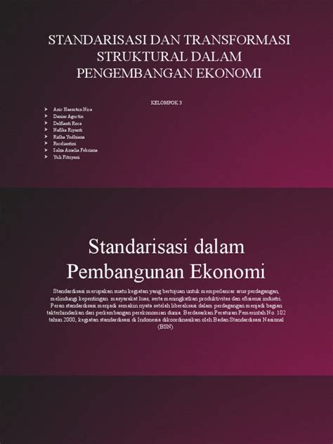Standarisasi Dan Transformasi Struktural Dalam Pengembangan Ekonomi Pdf