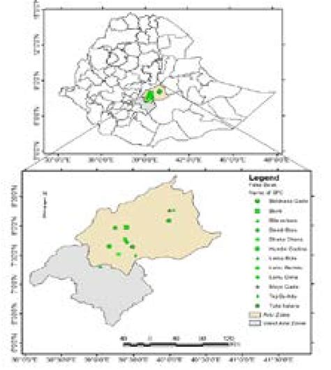 Map Showing The Relative Location Of Project Target Spcs In Arsi And