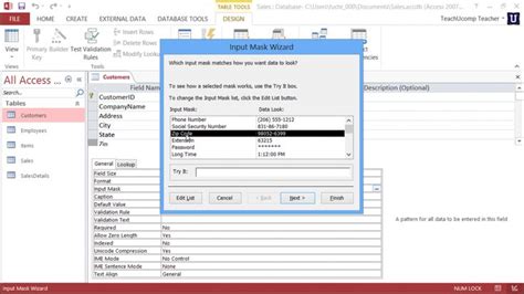 Create Input Masks In Access Instructions Teachucomp Inc