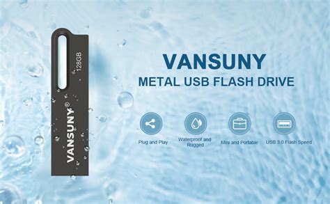 Vansuny 128gb Flash Drive Metal Waterproof Usb Drive Usb 3
