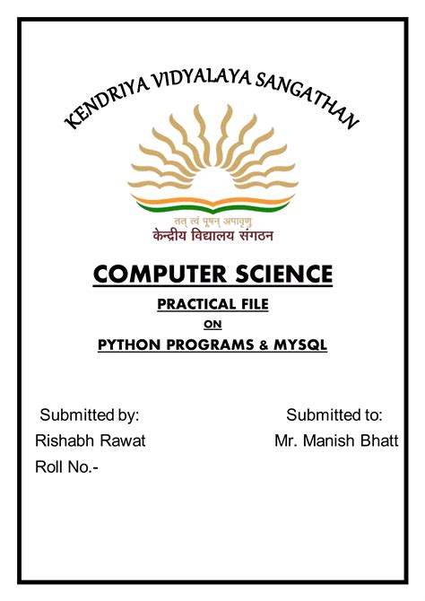 Cbse Class 12 Computer Practical Python Programs And Mysql Docx