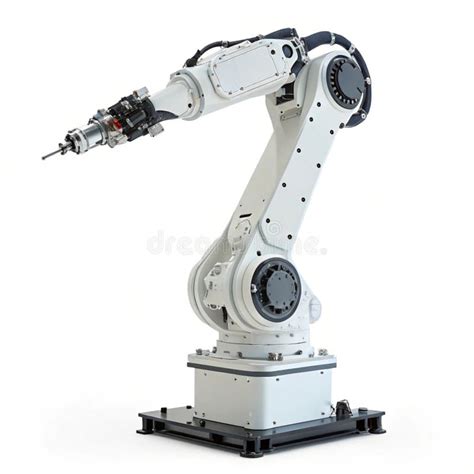 robotics engineer s robot arm isolated on white background stock