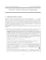 Tutorial6 soln.pdf - CS 341: Algorithms Winter 20 Vijay Menon Hong Zhou ...