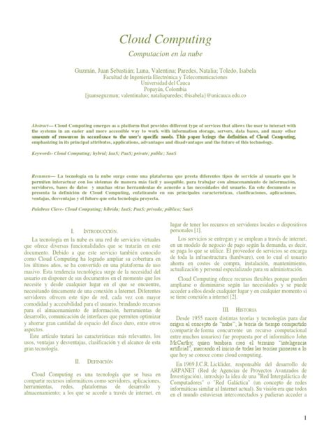 Paper Cloud Computing Pdf Computación En La Nube Servidor Computación