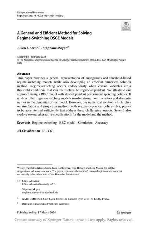 A General And Efficient Method For Solving Regime Switching Dsge Models