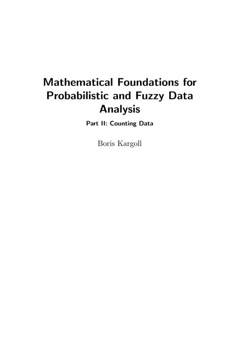 Pdf Mathematical Foundations For Probabilistic And Fuzzy Data