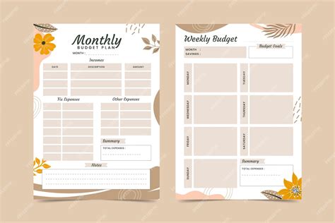 Красивый шаблон планировщика бюджета Бесплатно векторы