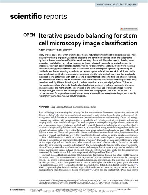 PDF Iterative Pseudo Balancing For Stem Cell Microscopy Image Classification