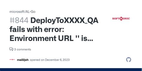 Deploytoxxxxqa Fails With Error Environment Url Is Not A Valid