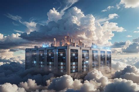 Premium Ai Image Server Cloud Data Storage Concept Cloudscape Digital Online Service For