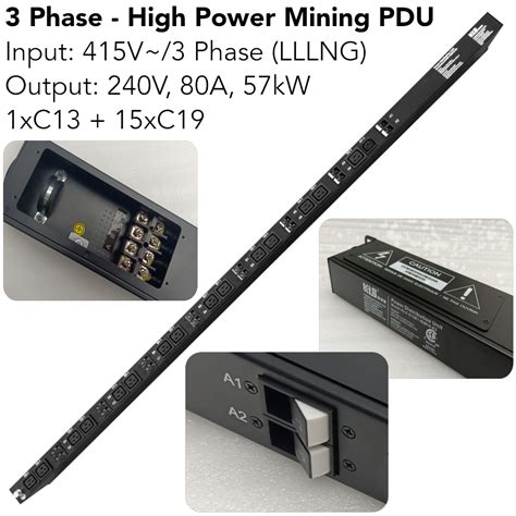 High Power Mining PDU V Phase LLLNG XC XC Output V A KW Max For