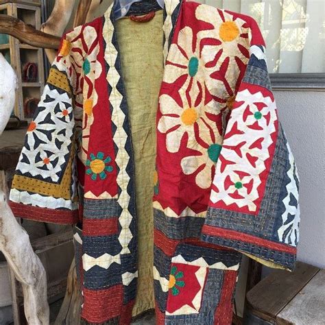 Handmade Kantha Jacket Embroidered Vintage Work Coat Unique Cut Work