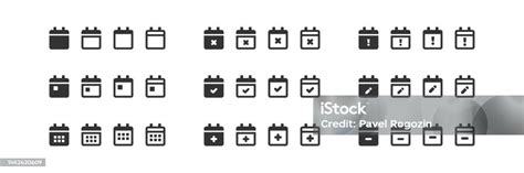 달력 아이콘을 설정합니다 달력 체크 표시 십자 표시 검색 벡터 플랫의 더하기 및 빼기 기호 0명에 대한 스톡 벡터 아트 및 기타 이미지 Istock