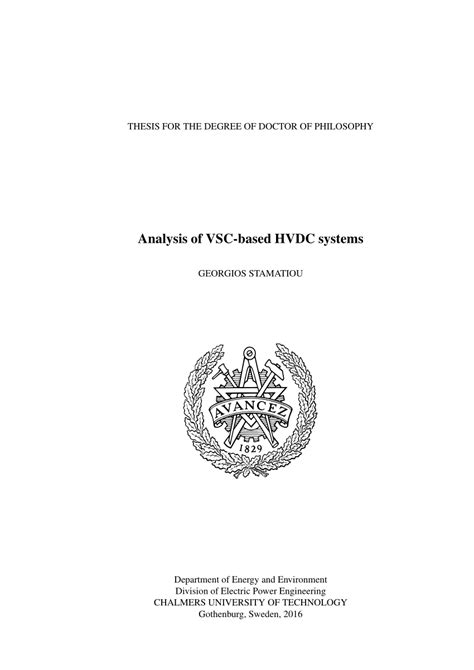 PDF Analysis Of VSC Based HVDC Systems