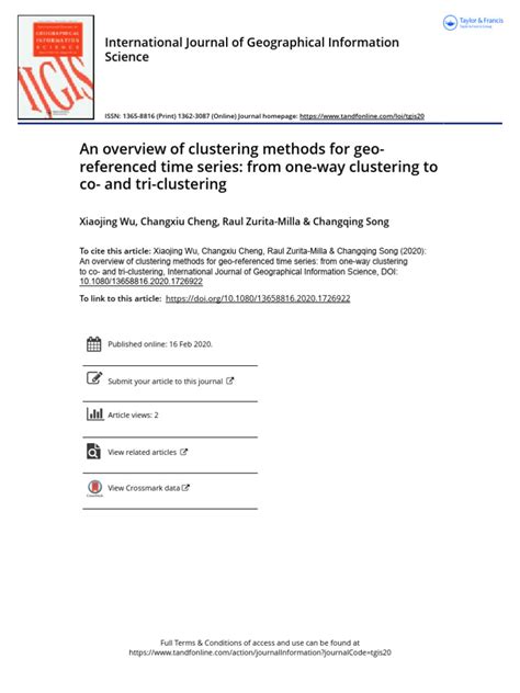 Clustering For Geo Timeseries 2020 Pdf Cluster Analysis Algorithms