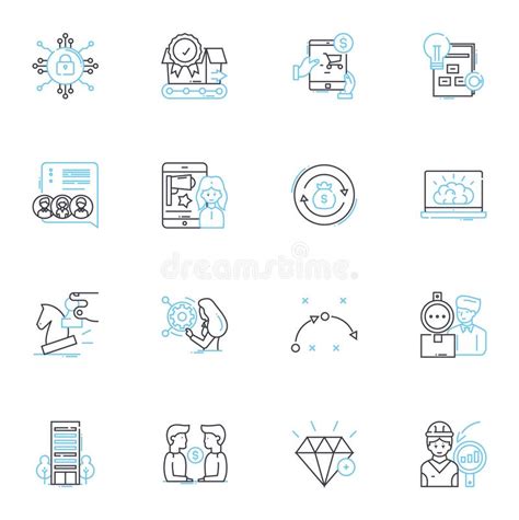 Project Kickoff Linear Icons Set Planning Strategy Communication