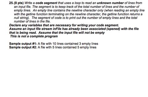 Solved Pts Write A Code Segment That Uses A Loop To Chegg Com