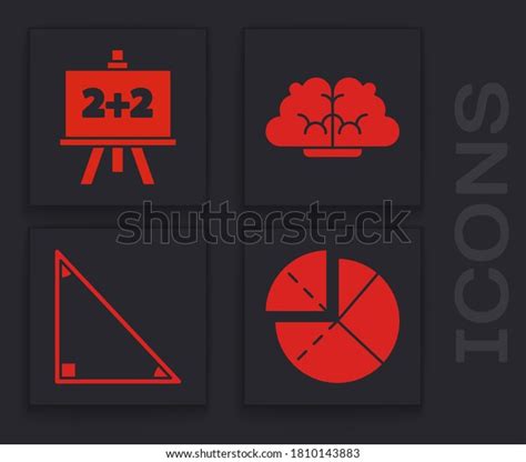 Set Graph Schedule Chart Diagram Chalkboard Stock Vector Royalty Free
