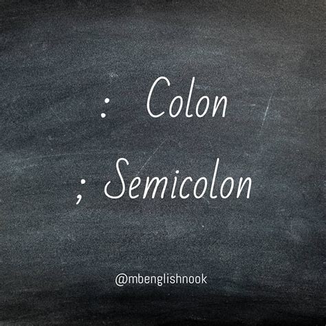 Colon Semicolon English Learning On Blackboard
