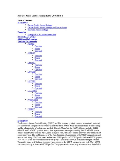 Racf Commands Mvs Training Pdf Computing Software