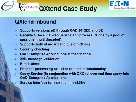 PPT User Case Study QXtend Implementation At Eaton Corporation PowerPoint Presentation ID