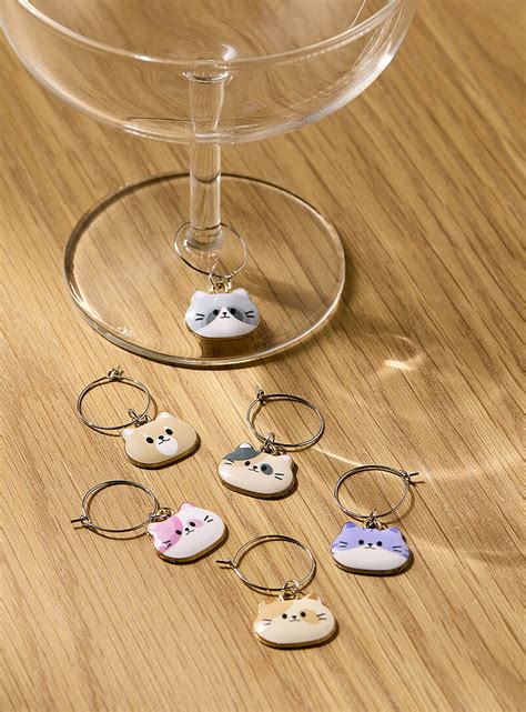 Cute Kitties Glass Markers Set Of 6 Simons Maison Simons